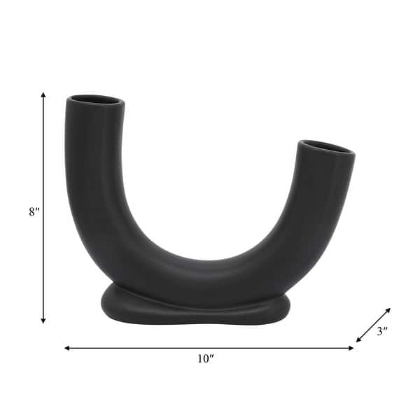 Sagebrook Home Ceramic U Shaped Decorative Vase Contemporary Abstract