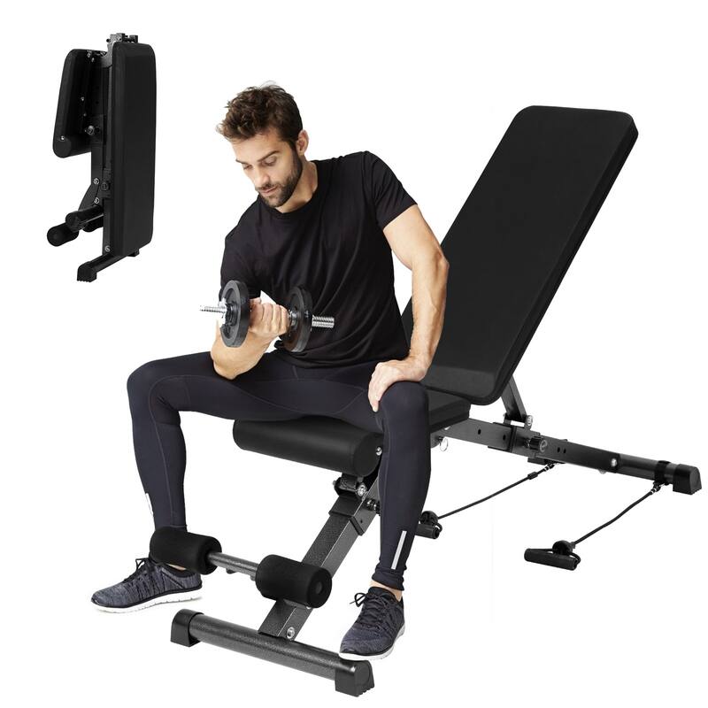 Adjustable Weight Bench, Utility Foldable Sit Up Bench Automatic Lock ...