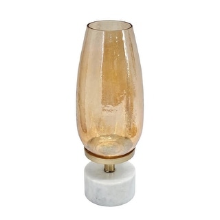 A&B Home Glass & Marble Hurricane - Gold Luster/White - Bed Bath ...