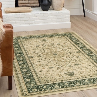 Mohawk Home Ambleside Beige Traditional Floral Medallion Area Rug - Bed ...