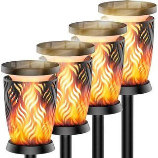 Outdoor Solar Torch Flame Pathway Lights - Bed Bath & Beyond - 41250470