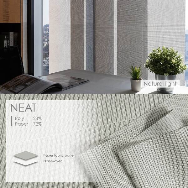 GoDear Design Natural Woven Adjustable Sliding Panel Track Blinds ...