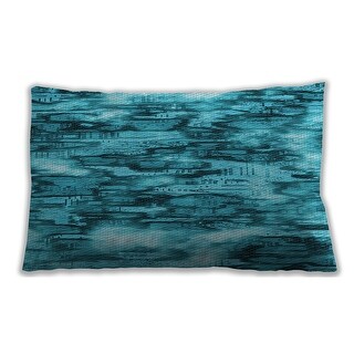 Ahgly Company Patterned Indoor-Outdoor Dark Cyan Green Lumbar Throw ...