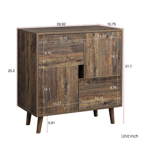 Wooden Storage Cabinet with Four Storage Spaces - Bed Bath & Beyond ...