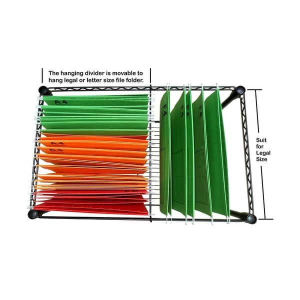 Office Two Tier Metal Rolling Mobile File Cart Letter/Legal Size - Bed ...