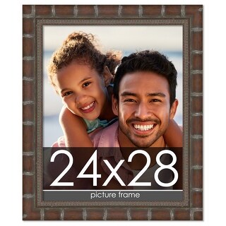 24x28 Bamboo Wood Tone Complete Wood Picture Frame with UV Acrylic ...