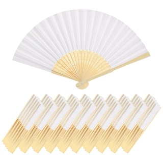 White Paper Fan, 50Pcs Folding Hand Fans Handheld Fan for Party DIY ...