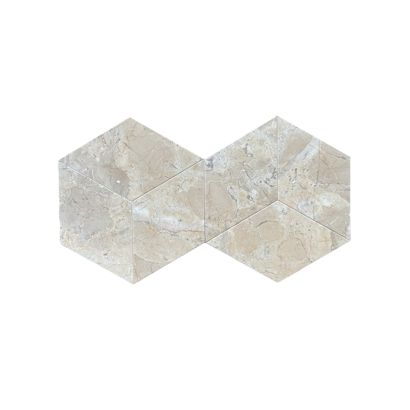 Roomfitters Hexagon Natural Marble Tile, Honed Stone for Wall and Floor ...