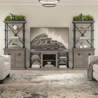 Coliseum TV Stand and Two Bookcases with Doors by Bush Furniture - Bed ...