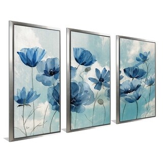"Springing Up Blue" by Nan Print on Floating Canvas Set of 3 - Bed Bath ...