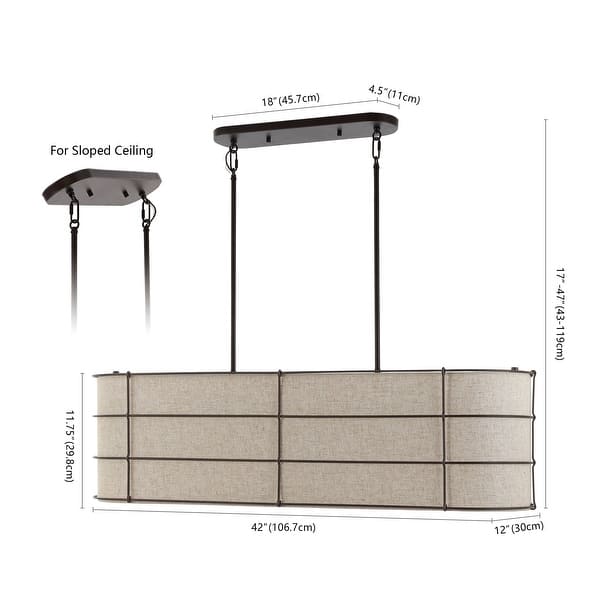 JONATHAN Y Oakley 42" 4-Light Rustic Farmhouse Iron Linear LED Pendant ...