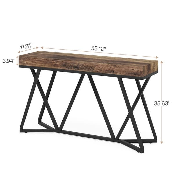 Retro Wood Console Table, 55 Inch Sofa Table Entryway Table - Bed Bath ...