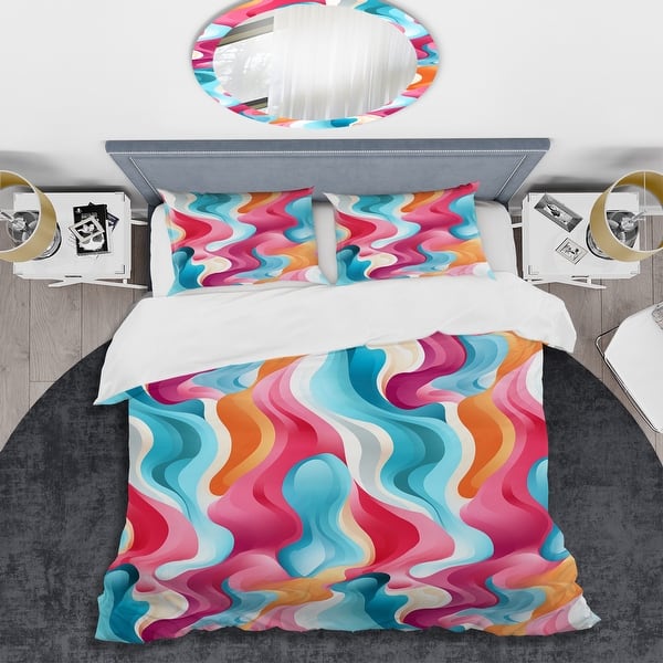 Designart "Popart Bubblegum Mirage II" Pink Modern Bedding Cover Set ...