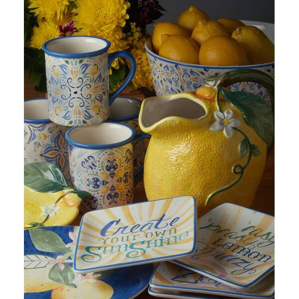 Certified International Lemonade 11" Dinner Plates, Set of 4 Assorted ...