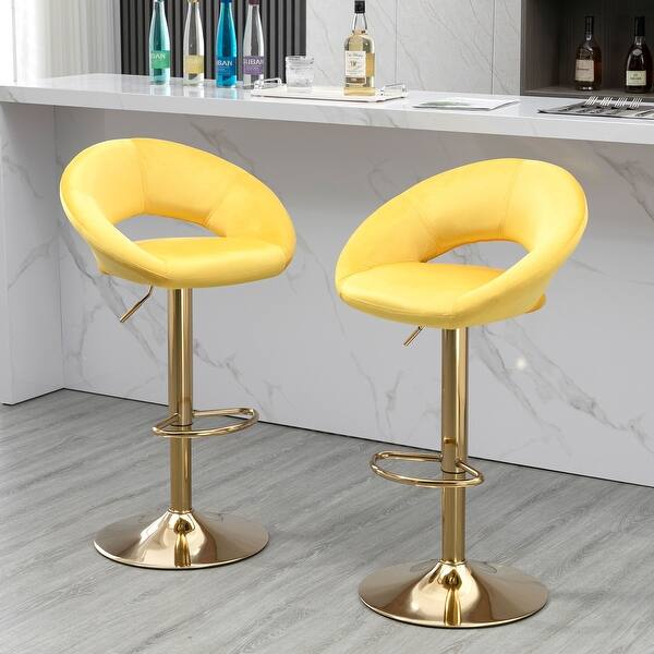 Velvet Adjustable Modern Dining Chairs,Counter Height Bar Chair(Set of ...