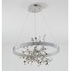 1-Light D24" Chrome Frame Chandelier with a Gold Stainless Steel ...