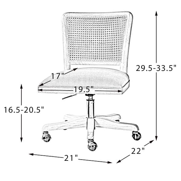 Calcutta Modern Rattan Back Task Chair with Solid Wood Legs by HULALA ...