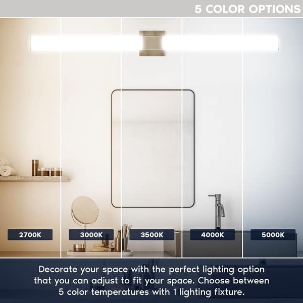 Luxrite LED Bathroom Vanity Light Fixtures Square 48 Inch Brushed ...