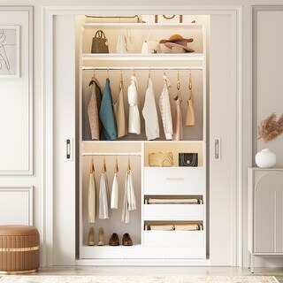 Qvella 36'' W Freestanding Walk-in Closet Organizer System with 2 ...