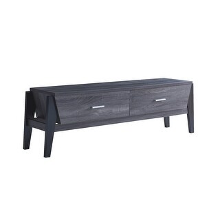 65 Inch Wood TV Media Entertainment Console, 2 Drawers, Gray - Bed Bath ...