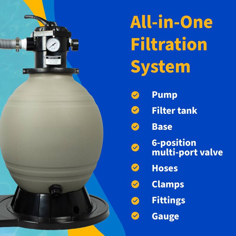 Blue Wave 22-inch Above Ground Sand Filter System - Silver - Overstock ...