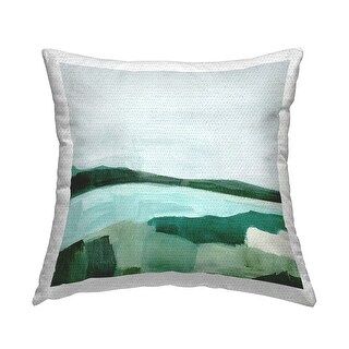 Stupell Abstract Flowing Lake Green Nature Printed Outdoor Throw Pillow ...
