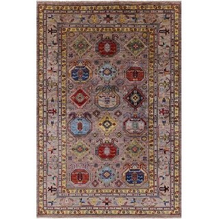 Golden Nile Turkmen Ersari Hand Knotted Wool Rug - 5' 9" X 8' 2" - Bed ...