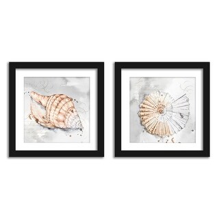 Neutral Shells By Pi Creative 2 Piece Framed Print Wall Art Set - Bed ...