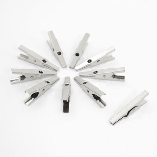 10 Pcs Solid Color Silver Tone Metal Alligator Clips Clamps 1.69 ...