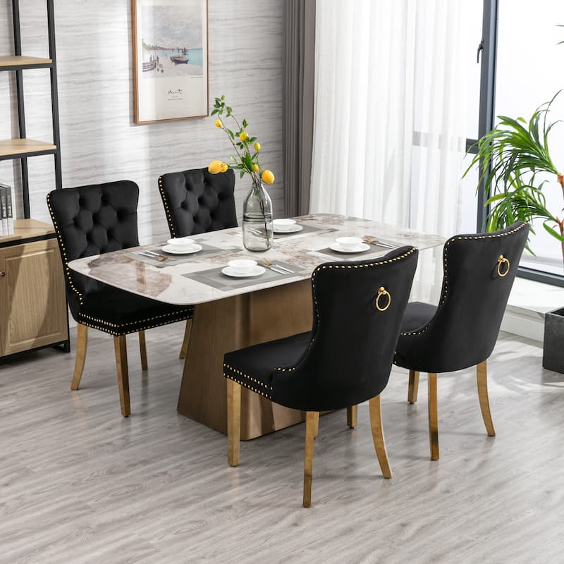 High End Tufted Solid Wood Contemporary Velvet Upholstered Dining Chair