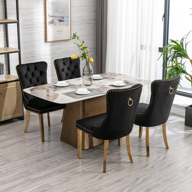 High End Tufted Solid Wood Contemporary Velvet Upholstered Dining Chair