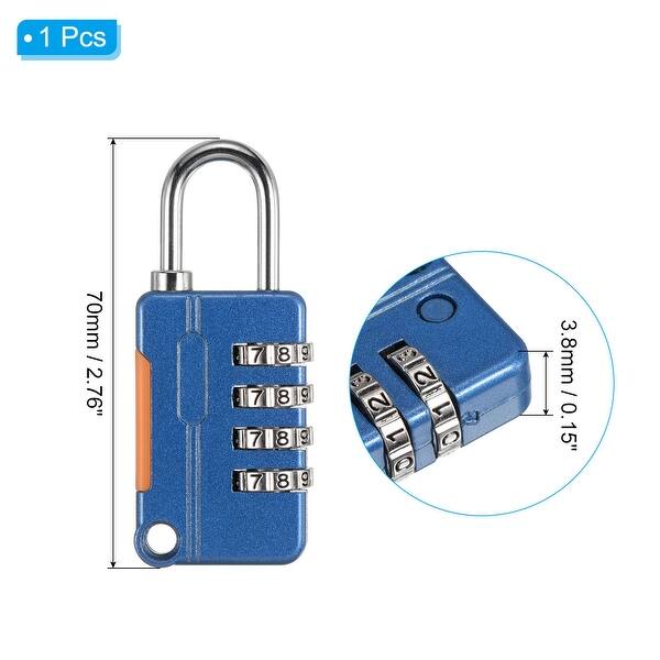 4 Digit Combination Lock with Security Cable Padlock Steel Lock Chain - Bed Bath & Beyond - 37211825