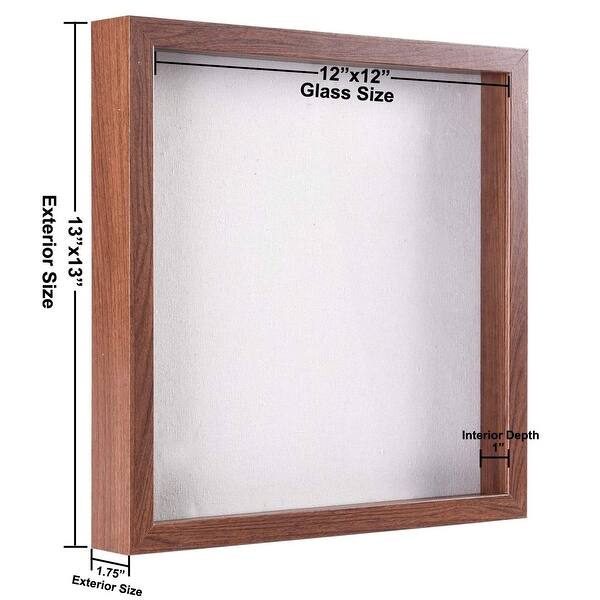 Square Shadow Box Picture Frame Linen Background Real Glass for ...