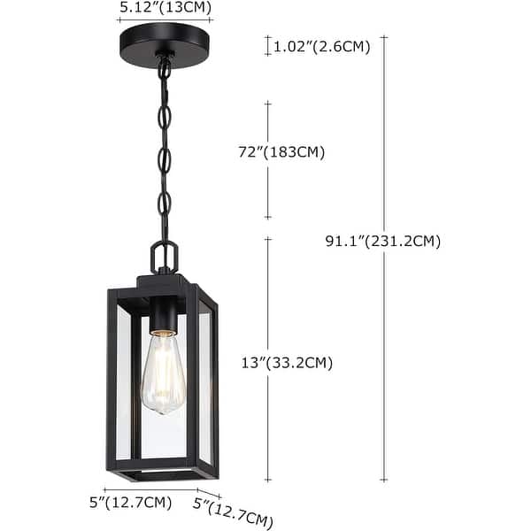 Revtronic Pendant Light Fixture for Porch, Hallway, Matte Black - Bed ...