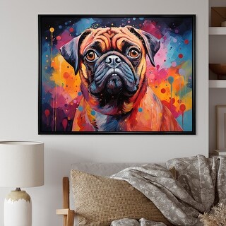 Designart "Popart Pug Parade " Animals Dog Framed Wall Decor - Bed Bath ...