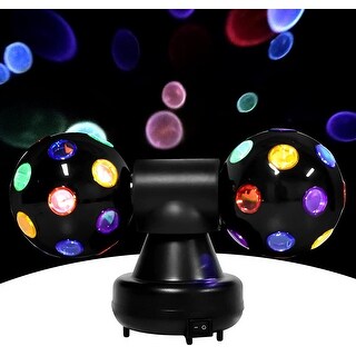 Party Disco Ball, 4 inch Double Heads Multi-Colored LED Revolving ...