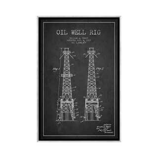 iCanvas "Oil Well Derrick Charcoal Patent Blueprint" by Aged Pixel ...