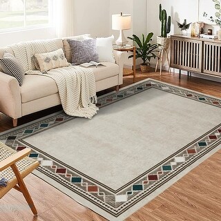 Washable 9 x 12 Rug for Living Room Boho Modern Rug - 9 x 12 Feet - Bed ...