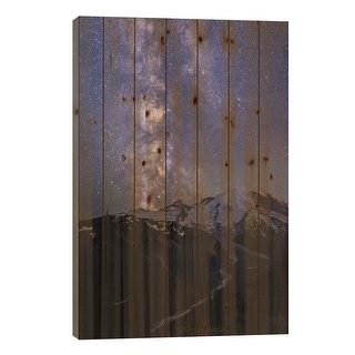 USA, Washington State. The Milky Way looms above Mt. Rainier, Mt ...