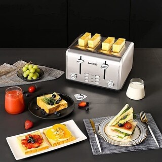 Toaster 4 Slice,Stainless Steel Extra-Wide Slot Toaster with Dual ...