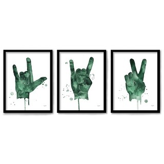 (Set of 3) Triptych Wall Art Wall Art Painted Hand Signs by Kelsey ...