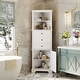 Bathroom Corner Storage Cabinet Triangle Tall Cabinet with Drawers and ...