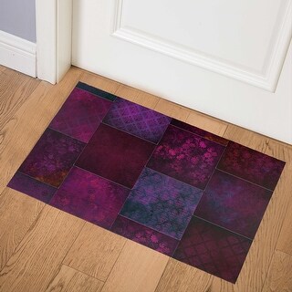 ECLECTIC BOHEMIAN PATCHWORK WINE AND PURPLE Doormat By Kavka Designs ...
