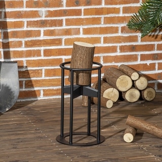 Outsunny Firewood Kindling Splitter Stand with Hand Guard, Wood ...