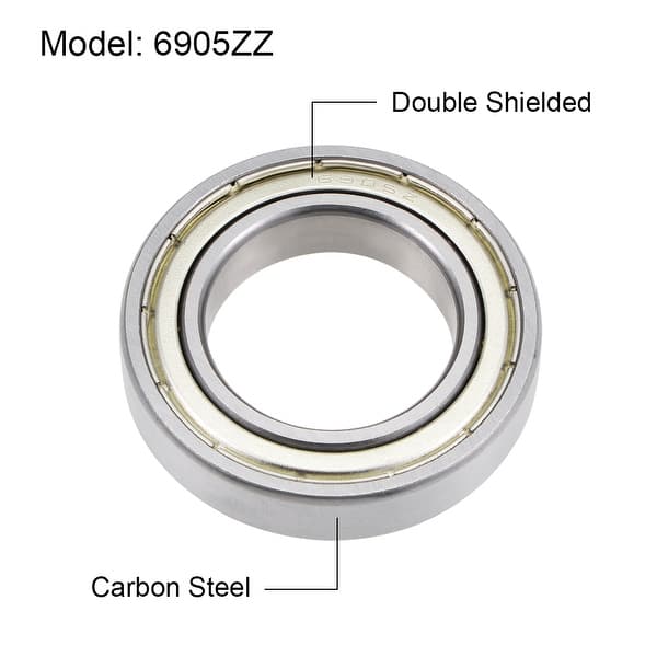 6905ZZ Deep Groove Ball Bearings Z2 25x42x9mm Double Shielded Carbon Steel 2pcs - 25mmx42mmx9mm ...