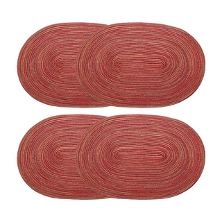 4pcs Oval Braided Placemats 19.7" Non-Slip Washable Oval Table Mats ...