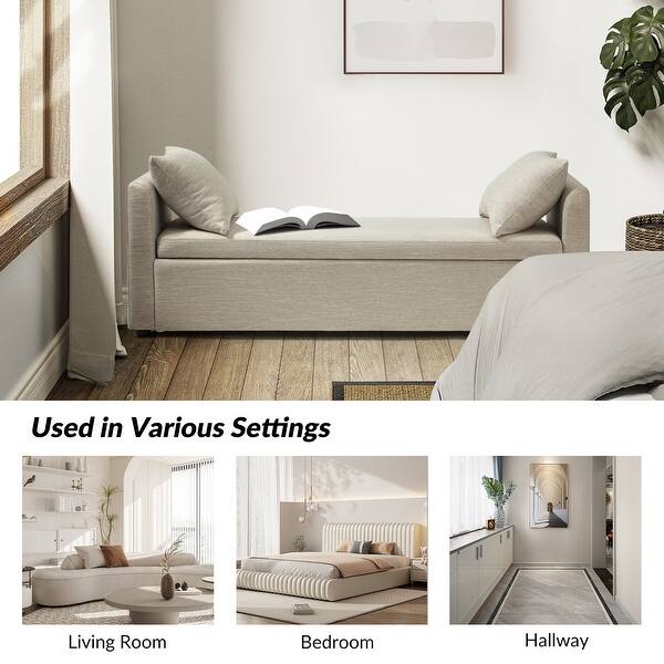 Franco Upholstered Bench with Storage Space - On Sale - Bed Bath ...