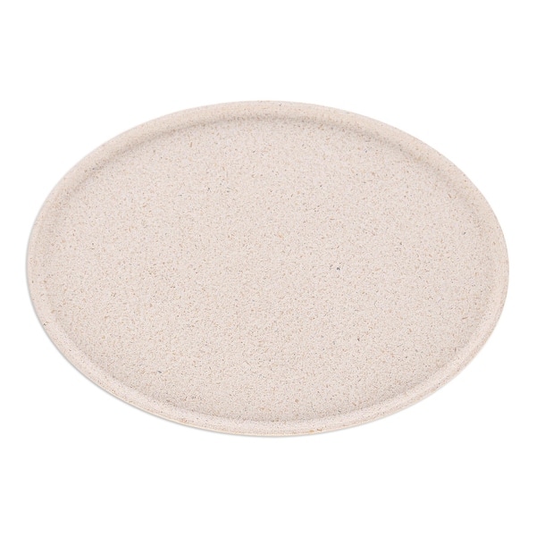 Novica Handmade Refined Ivory Recycled Rice Husk Bio-Composite Tray ...