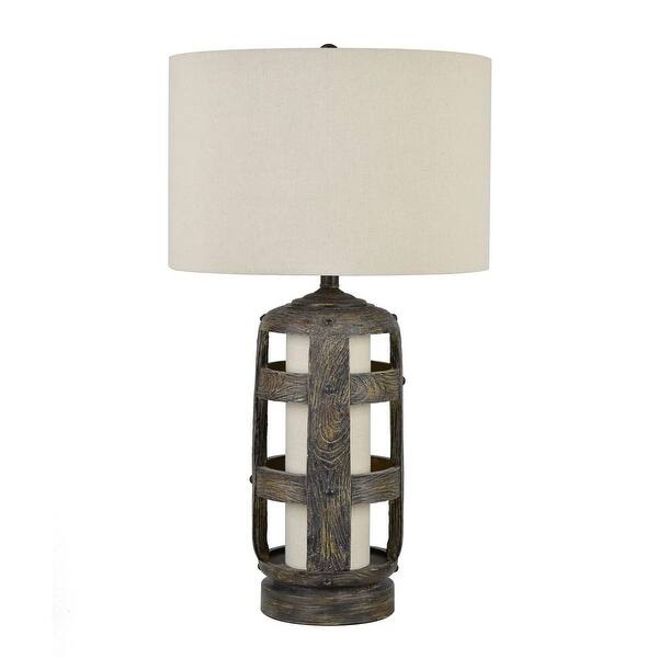 Hayward 3-Way Open Windows Table Lamp with Nightlight, Linen Oat Shade ...