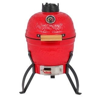 13" Round Ceramic Charcoal Grill Red - Bed Bath & Beyond - 37421976